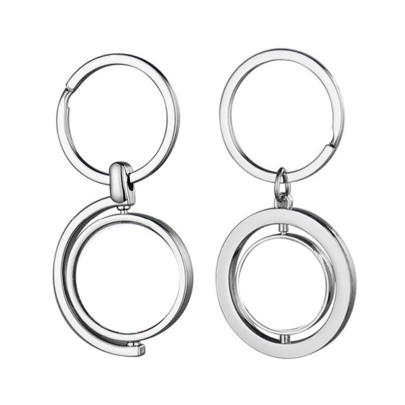 Sublimation Blank Double-Sided Rotating Keychains Bag Hangings (50PCS